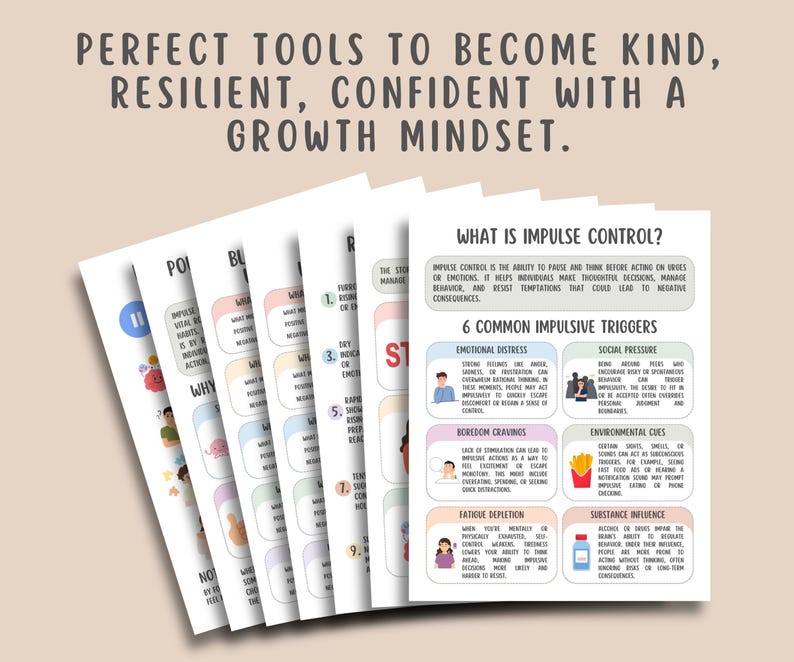 Impulse Control Worksheets (16 Pages), Self Regulation, Anger ...