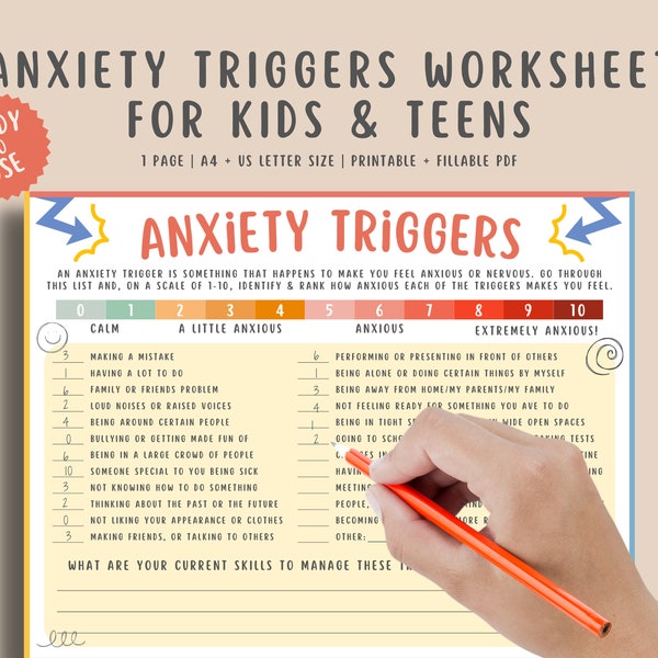 Anxiety Fillable Pdf - Etsy