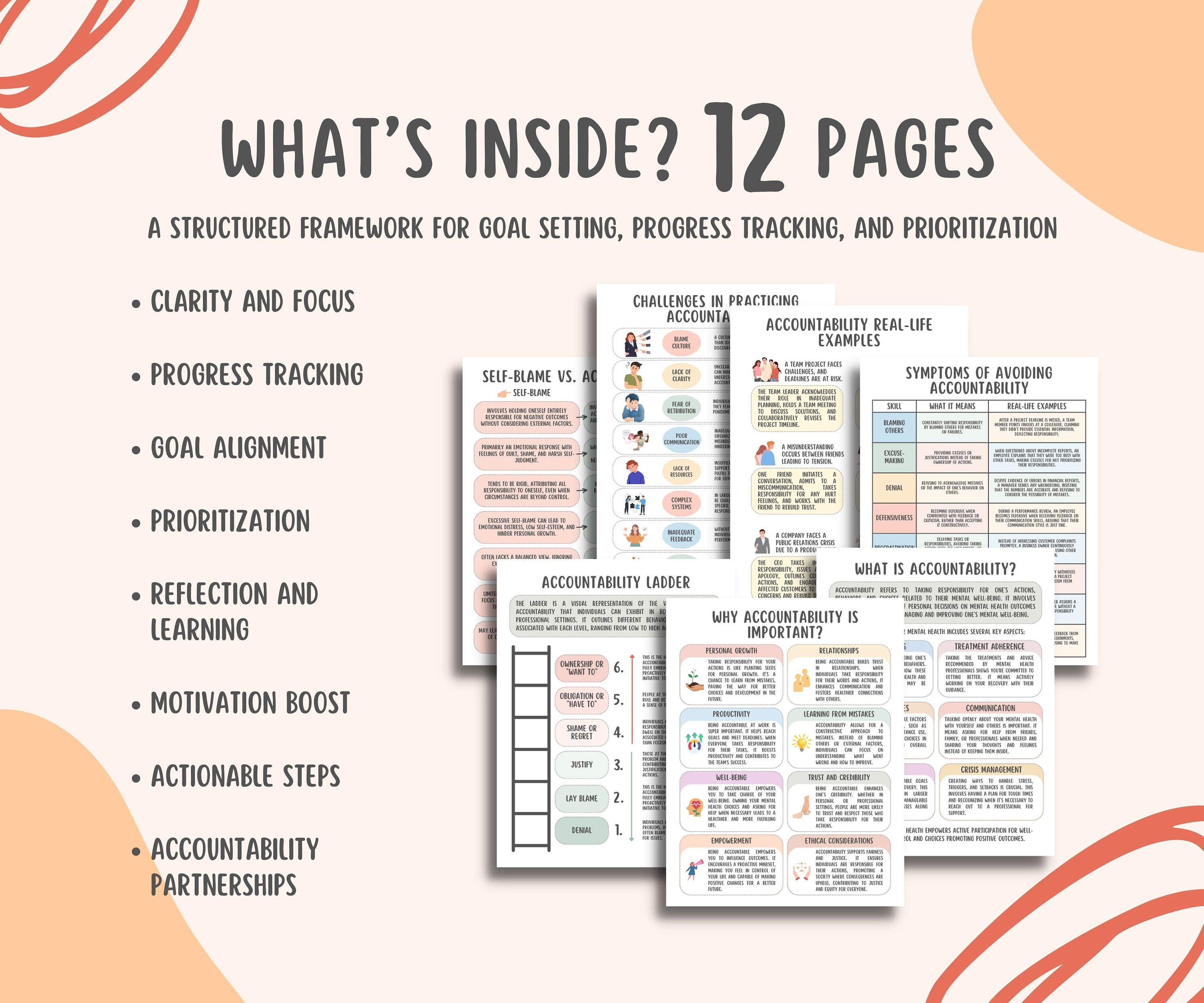 Accountability Worksheets Self Blame Vs Accountability Ladder Couples ...
