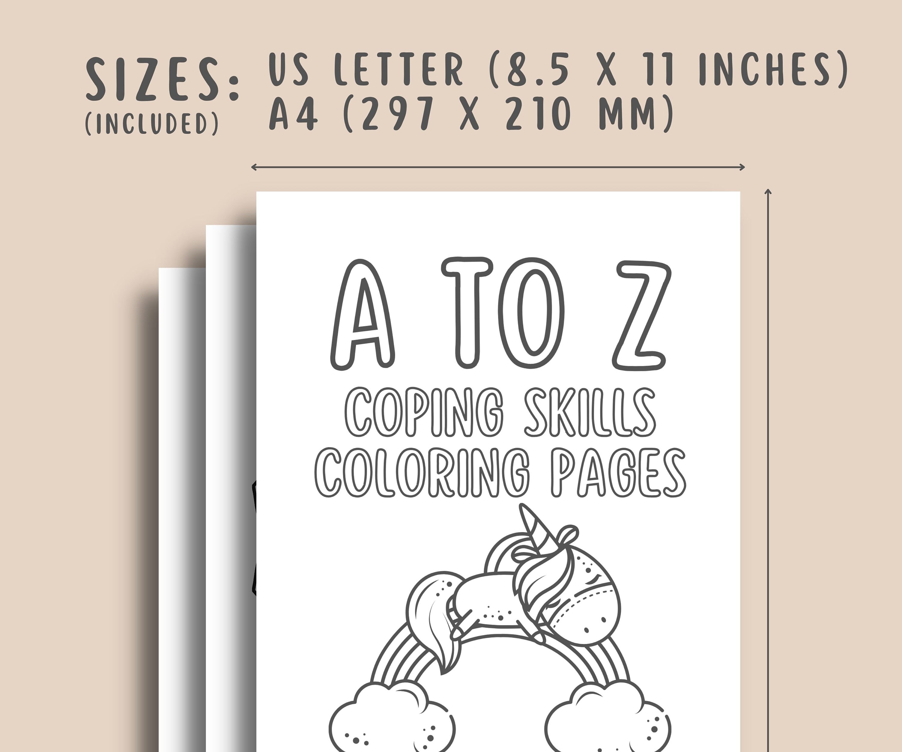 27 Alphabet Coping Skills Coloring Worksheets Grounding Techniques ...
