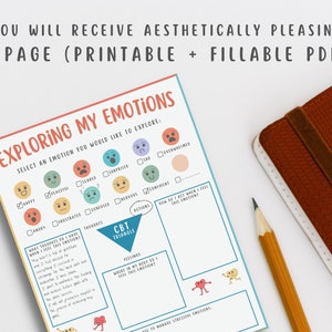 Feelings/emotions Check in CBT Worksheet for Teens & Kids, Cognitive ...