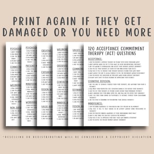 Acceptance and Commitment Therapy, 120 ACT Questions, Counseling ...