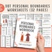 32 Personal Boundaries Worksheets, DBT Therapy Workbook, Healthy ...