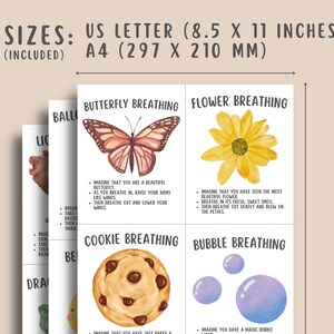 20 Mindful Scripted Breathing Cards for Kids Teens, Anxiety Coping ...
