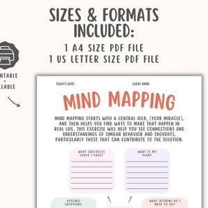 Mind Mapping Worksheet SFBT Worksheets Solution Focused - Etsy