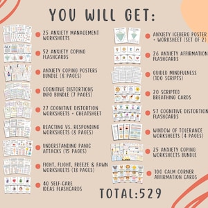 Anxiety Mega Bundle, (525+ Items) Coping Skills Posters Flashcards ...