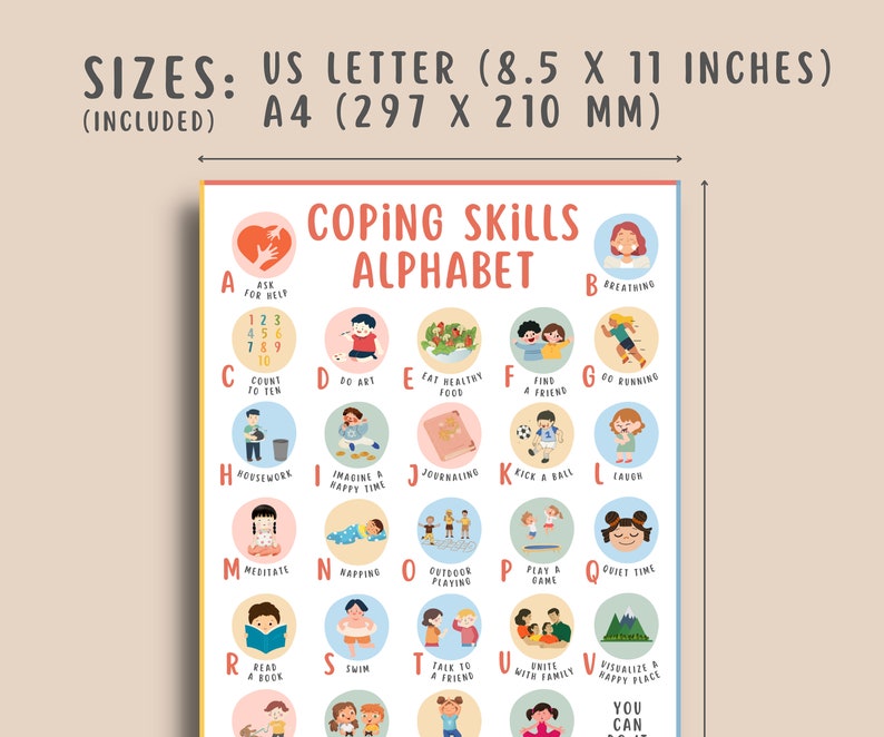 Alphabet Coping Skills for Kids Teens, Grounding Techniques, Social ...