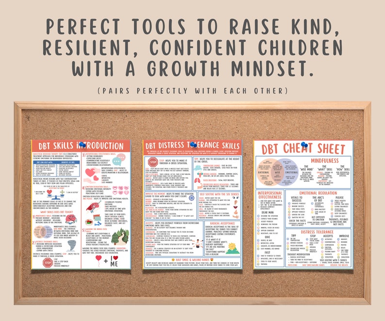 DBT Distress Tolerance Coping Skills Handout Teens Kids Adults ...