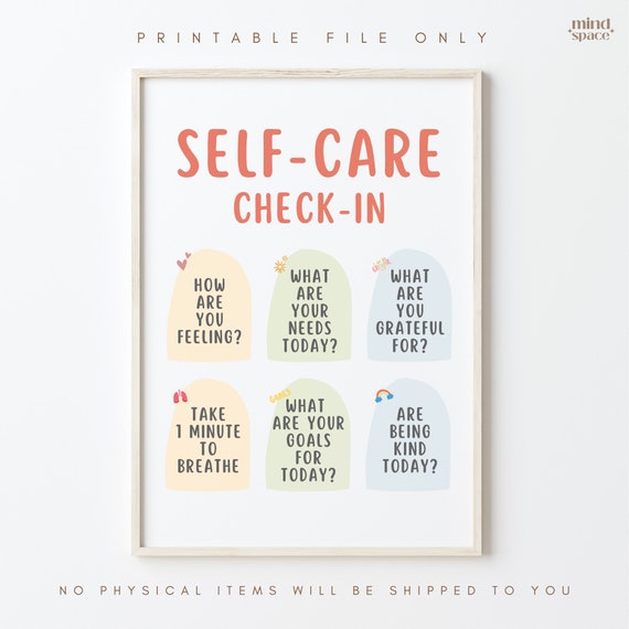 Self Care Check In Daily Self Care Self Love Poster Mental - Etsy