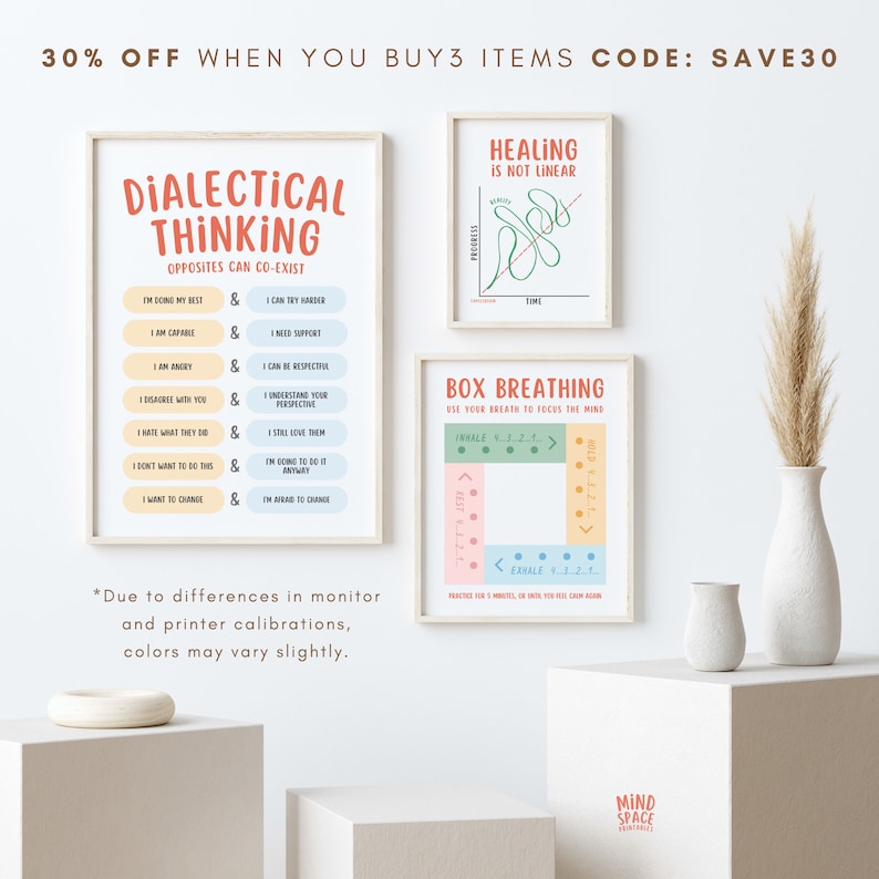Dialectical Thinking Poster DBT Poster Therapy Wall Art - Etsy
