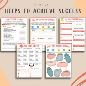 25 Self Esteem Worksheets Printables for Kids Teens, Confidence Mental ...