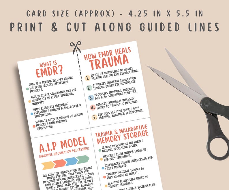 52 EMDR Flashcards, Trauma Therapy Tools, Trauma Processing Cards ...