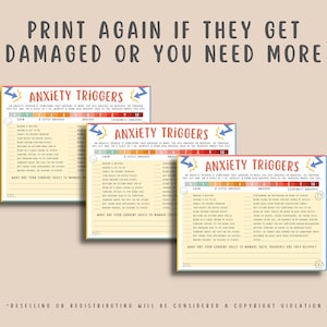 Anxiety Triggers Worksheet Kids Teens Children With Anxiety Scale, Mental Health Therapy ...