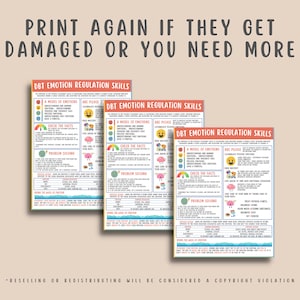 DBT Emotion Regulation Coping Skills Handout Teens Kids Adults ...