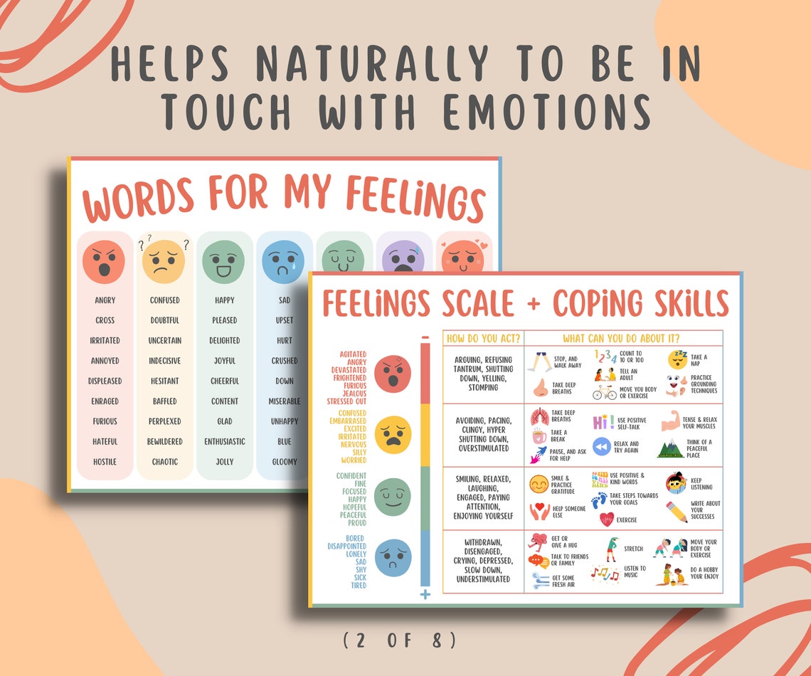 8 Feelings Emotions Coping Prints Bundle for Teens Kids - Etsy