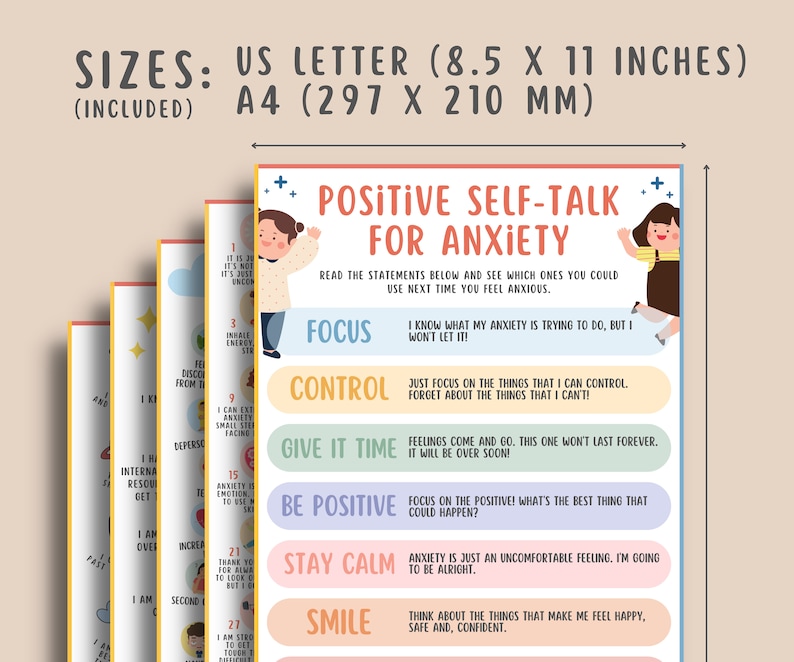 Anxiety Coping Skills Bundle Kids Teens 8 Pages, Mental Health ...