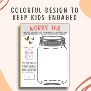 Worry Jar Worksheet for Kids Children - Therapy Counseling Treatment ...