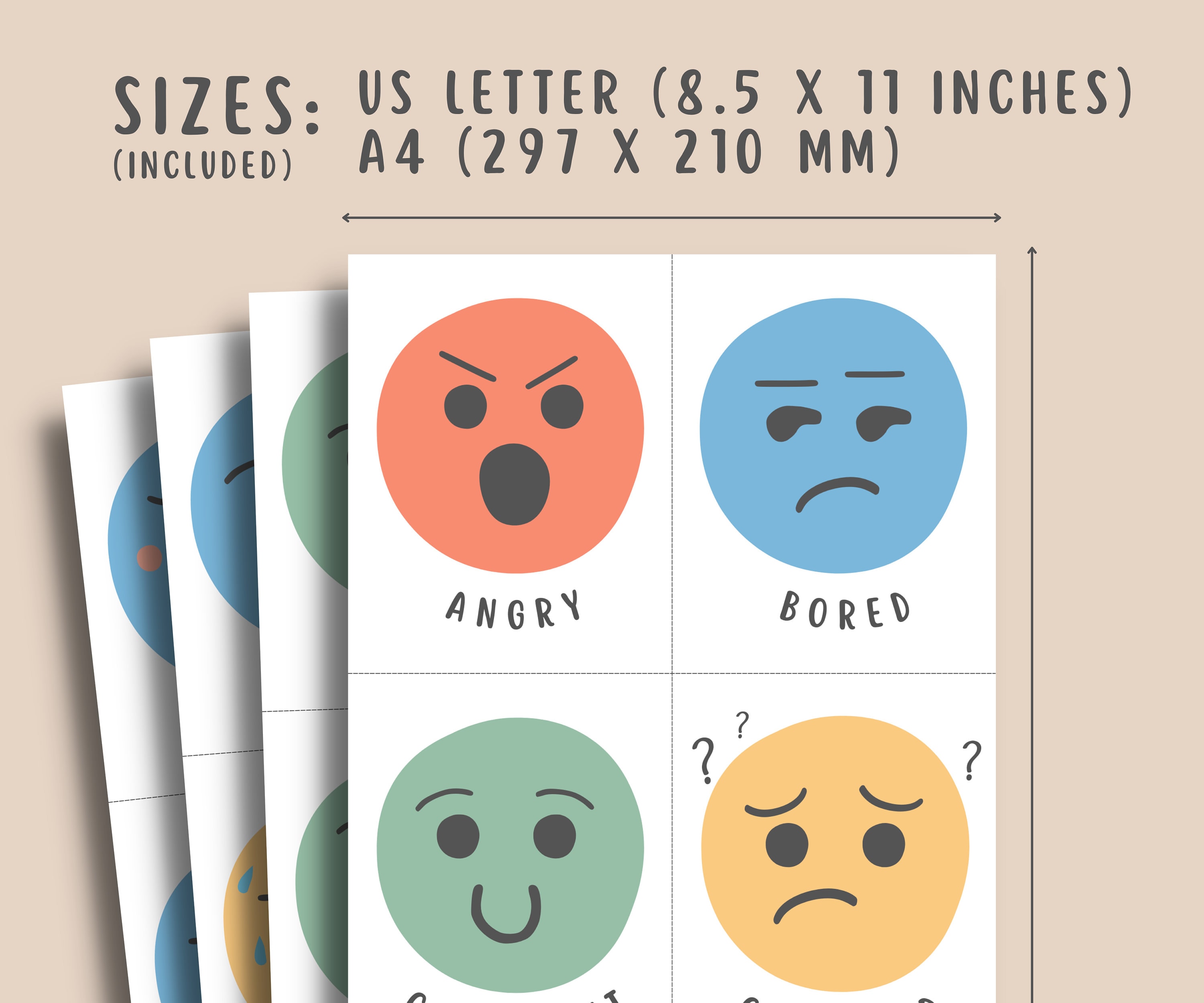 28 Feelings Flashcards for Kids Teens, Emotions Cards Nursery ...