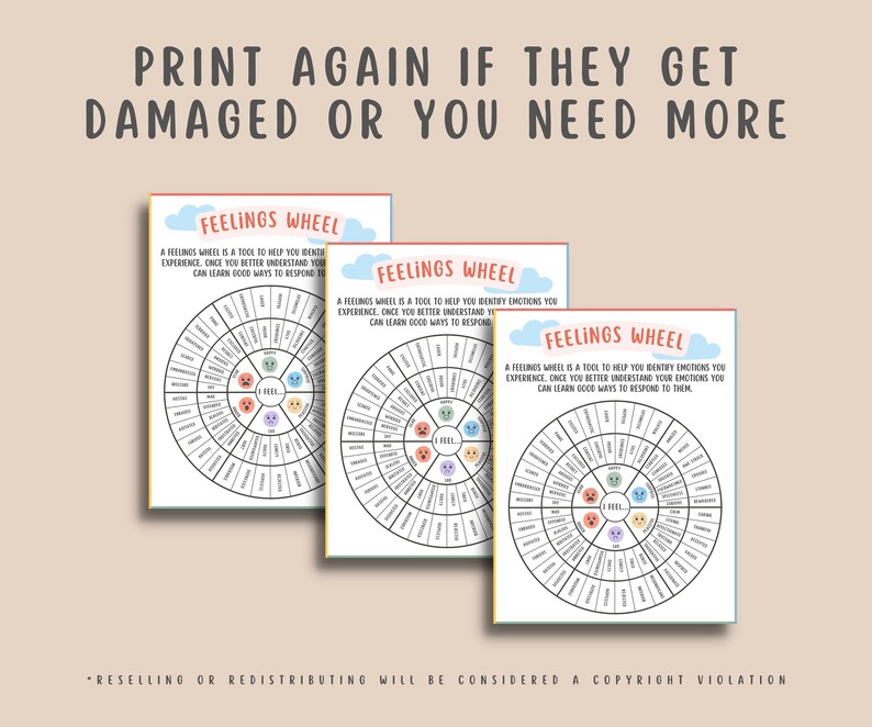 Coloring Feelings Wheel Printable for Kids & Teens, Emotions Wheel ...