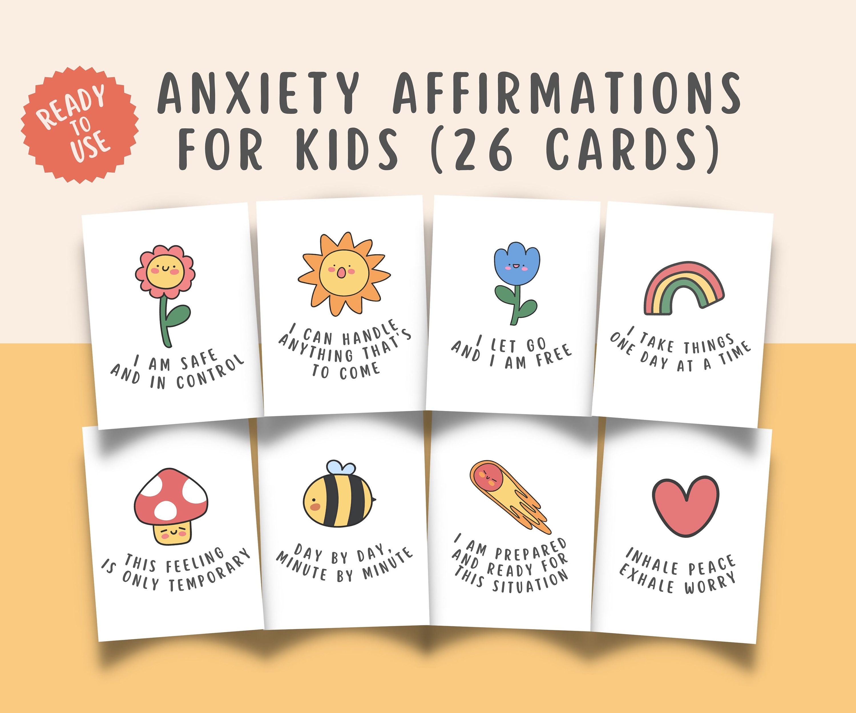 26 Anxiety Coping Affirmations Cards for Kids Teens Grounding - Etsy