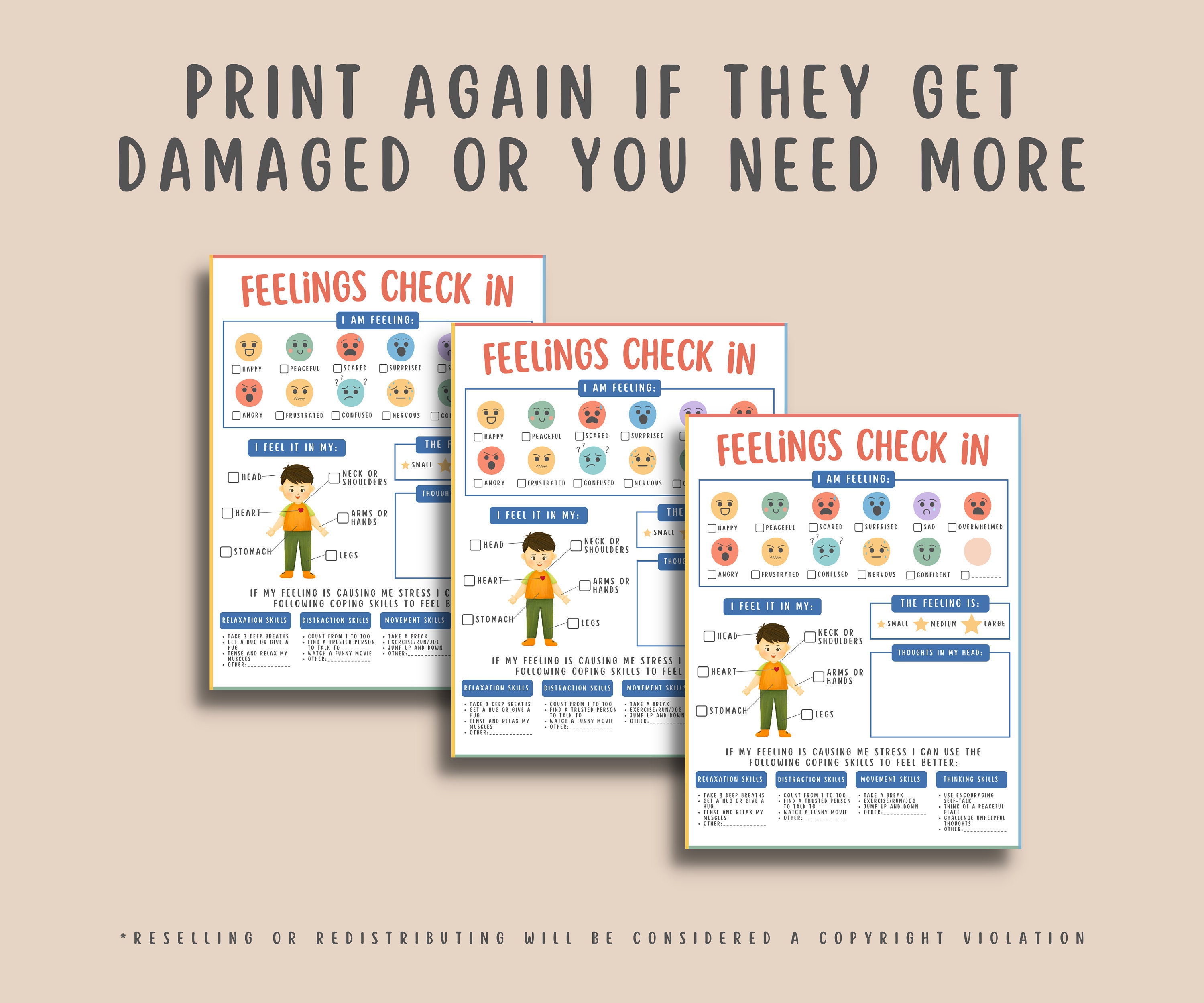 Feelings Check-in Worksheet Emotions Identification via - Etsy Australia