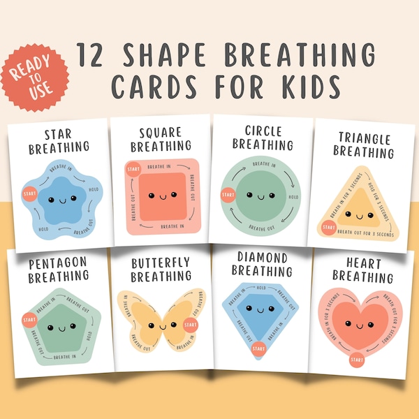 Shape Breathing Cards - Etsy