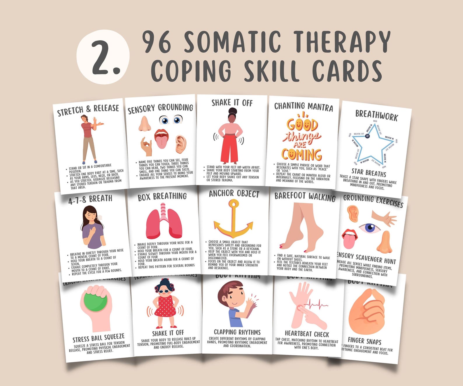Somatic Therapy Coping Bundle (230+ Items) Identifying Felt Senses ...