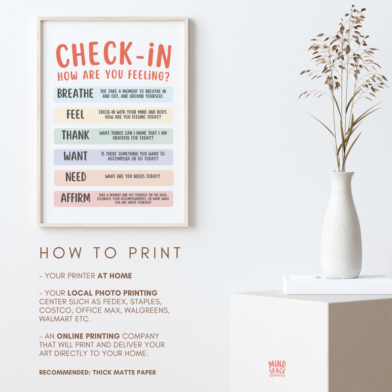 Feelings Check in Poster Check in Therapy Office Decor - Etsy