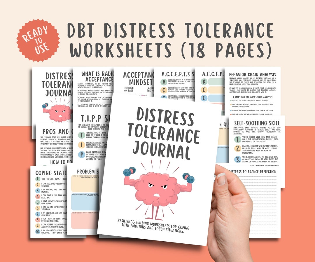 18 DBT Distress Tolerance Coping Worksheets, Dialectical Behavior ...