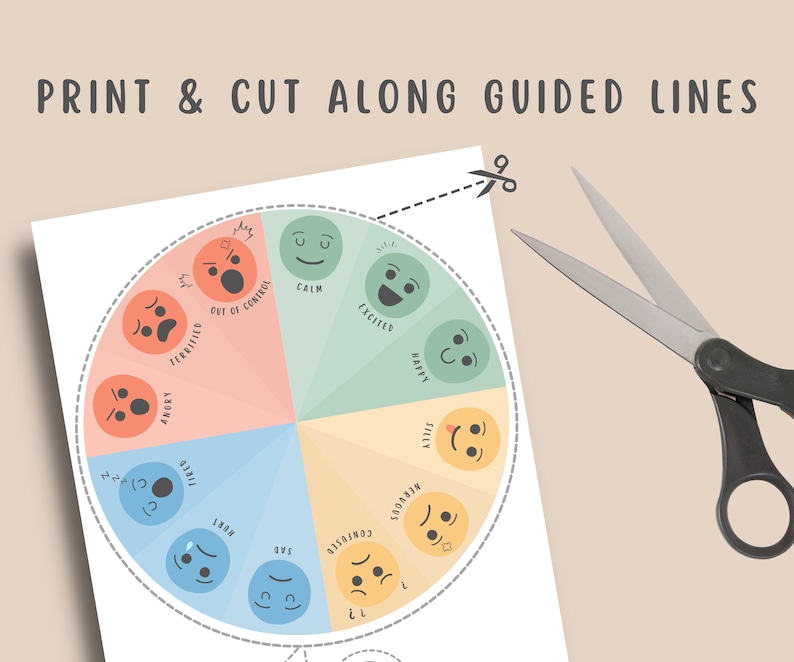 Feelings Wheel With Coping Skills Activity for Kids, Calming Corner ...