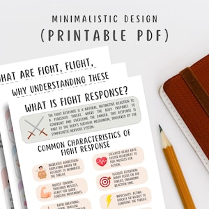 Fight Flight Freeze Fawn Trauma Response Worksheets, PTSD Stress ...