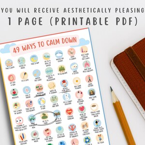 49 Calming Techniques Poster for Kids Teens, Grounding Strategies ...