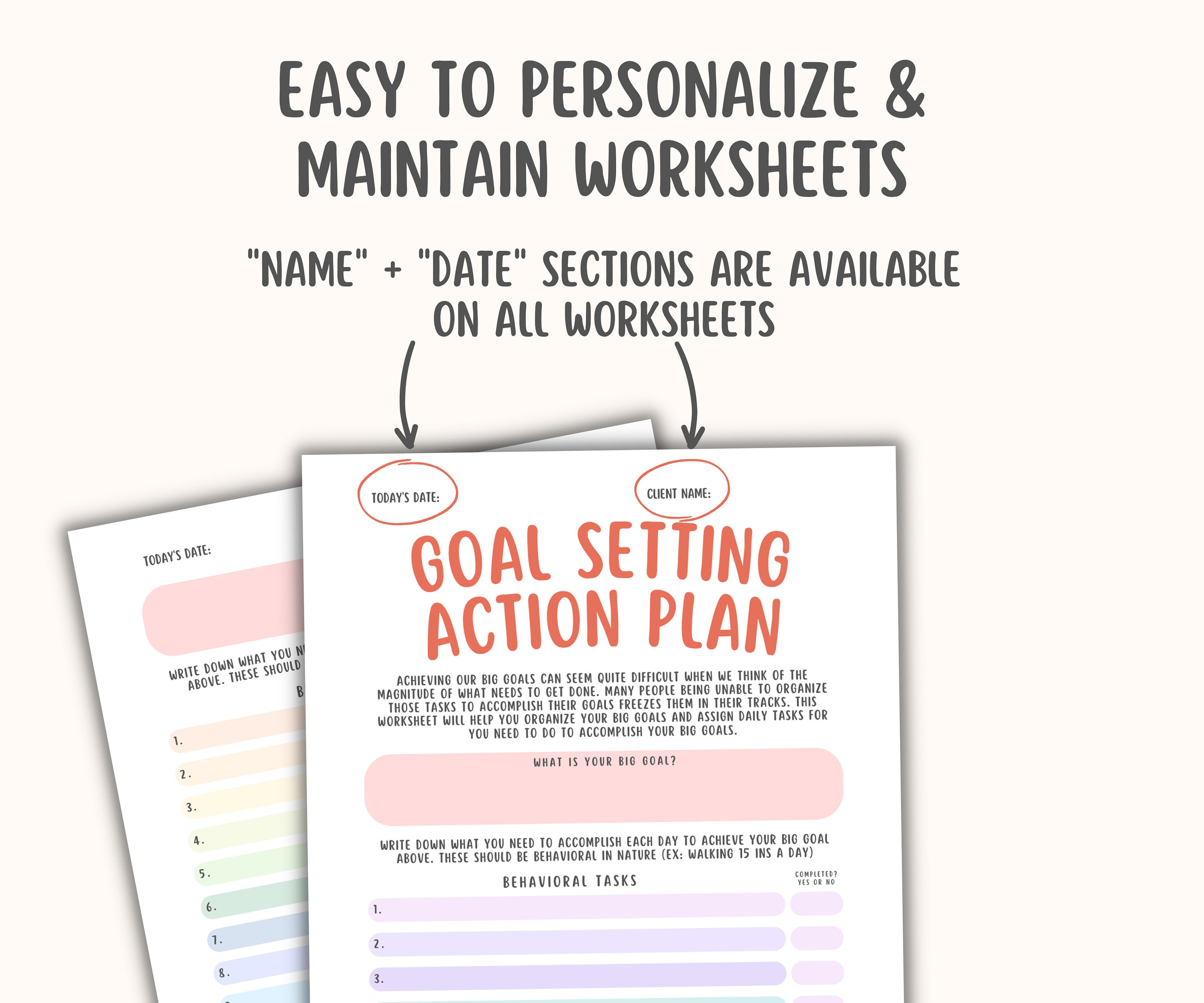 Goal Setting Action Plan Worksheet, SFBT Worksheets, Solution Focused ...