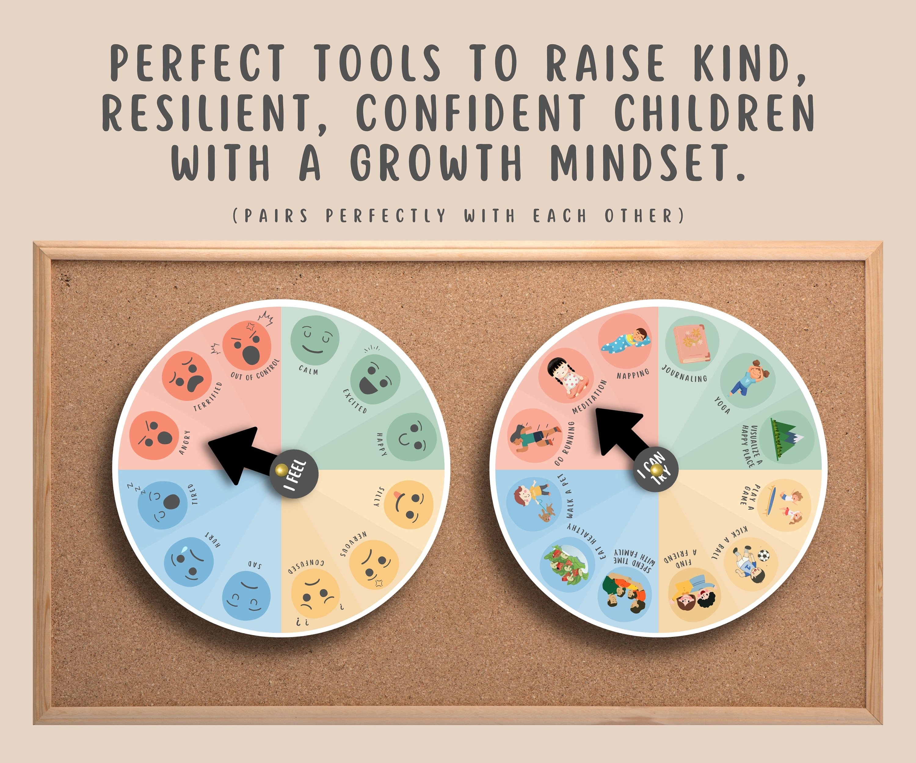 Feelings Wheel With Coping Skills Activity for Kids, Calming Corner ...