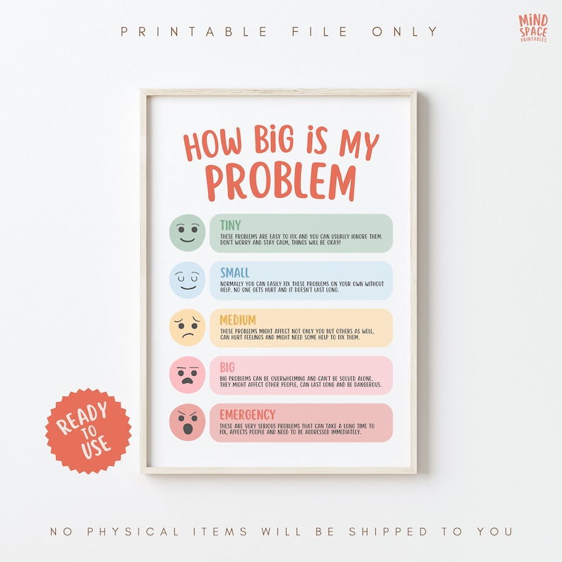 How Big is My Problem, Size of the Problem Poster, Zones of Regulation ...