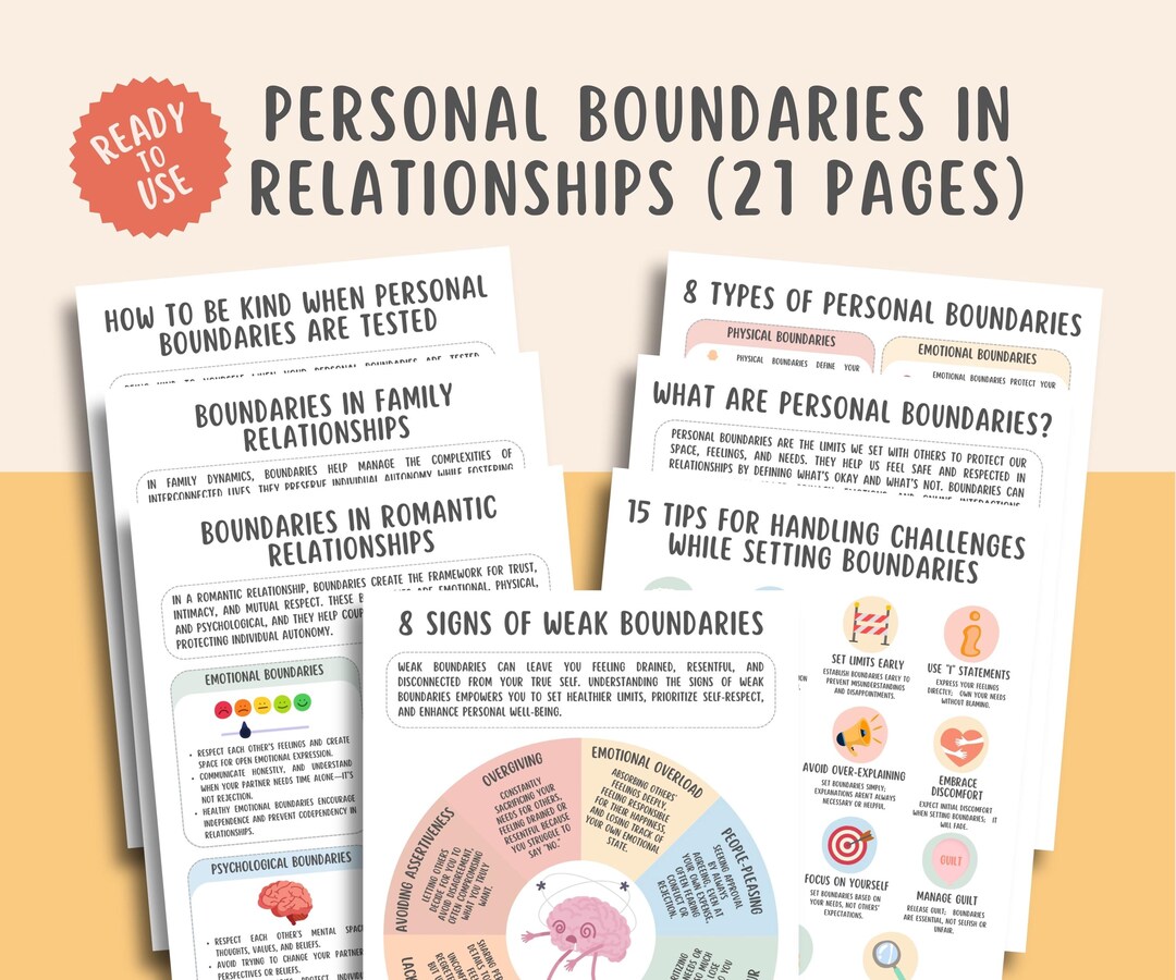 Personal Boundaries in Relationships Worksheets (21 Pages), Healthy Boundaries Couples Therapy ...