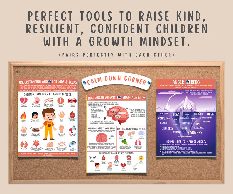 Anger Affects on Brain & Body Handout for Kids Teens, Stress Management ...