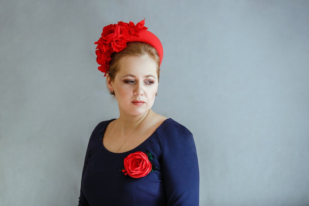 Red Rose Fascinator Hat for Wedding Guest Inspired by Kate Middleton ...