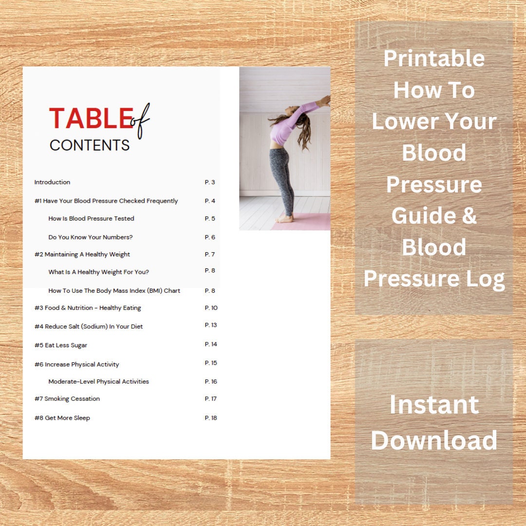 8 Ways to Lower Your Blood Pressure Guide + Blood Pressure Tracker ...
