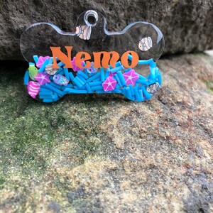 Finding Nemo Pet Tag | Custom Dog Tags | Resin Dog Tag | Bone Shaped ...