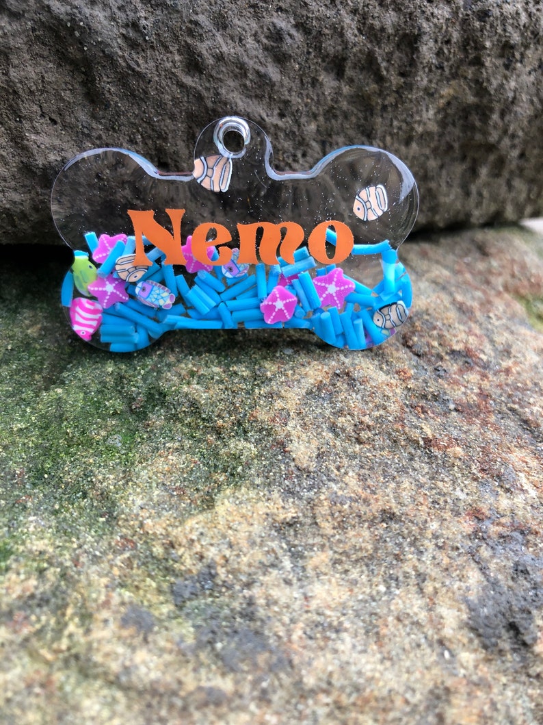 Finding Nemo Pet Tag | Custom Dog Tags | Resin Dog Tag | Bone Shaped ...