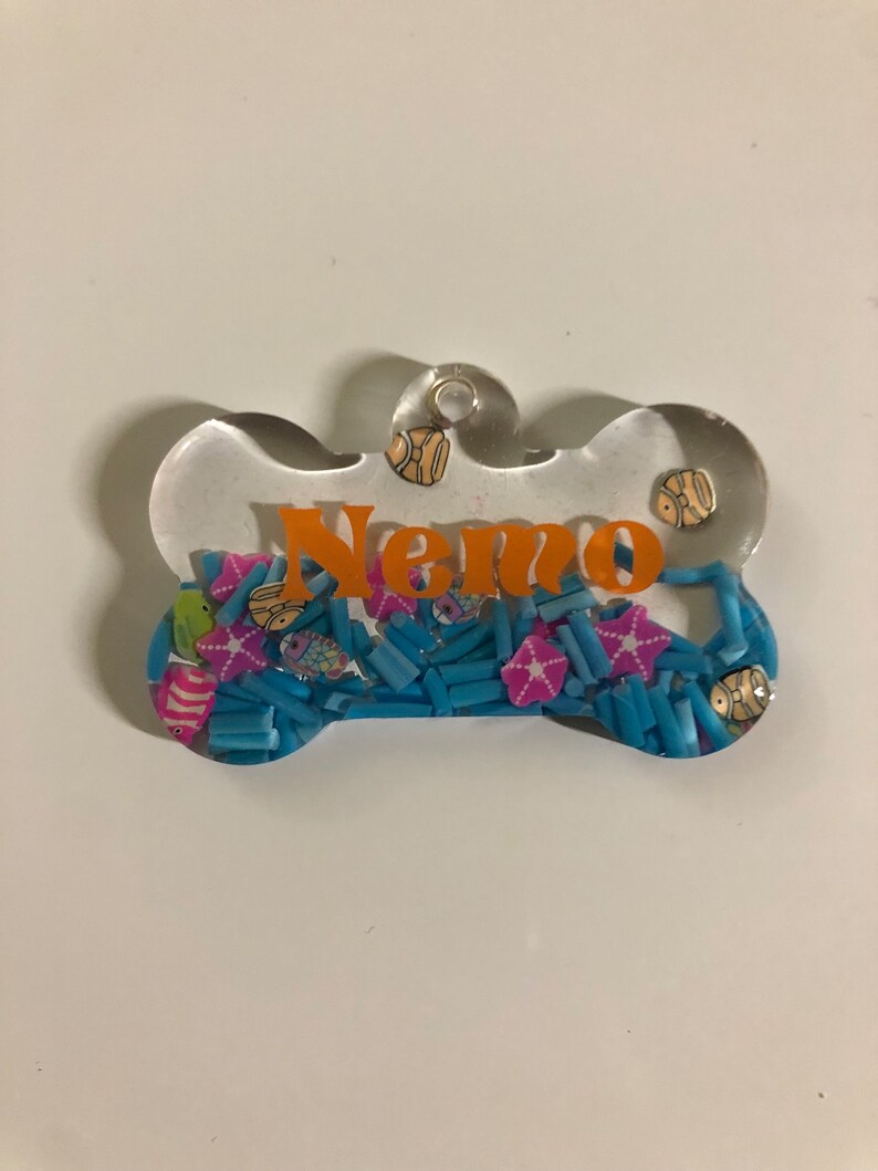 Finding Nemo Pet Tag | Custom Dog Tags | Resin Dog Tag | Bone Shaped ...
