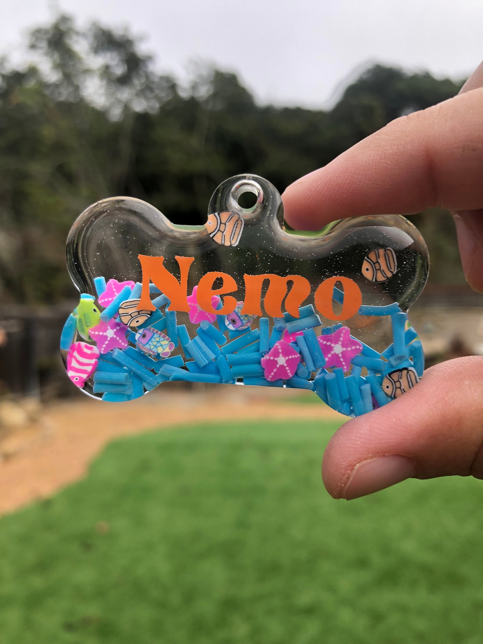 Finding Nemo Pet Tag | Custom Dog Tags | Resin Dog Tag | Bone Shaped ...