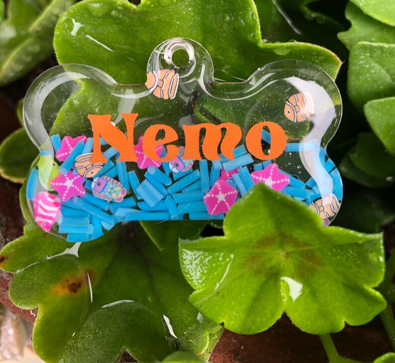 Finding Nemo Pet Tag | Custom Dog Tags | Resin Dog Tag | Bone Shaped ...