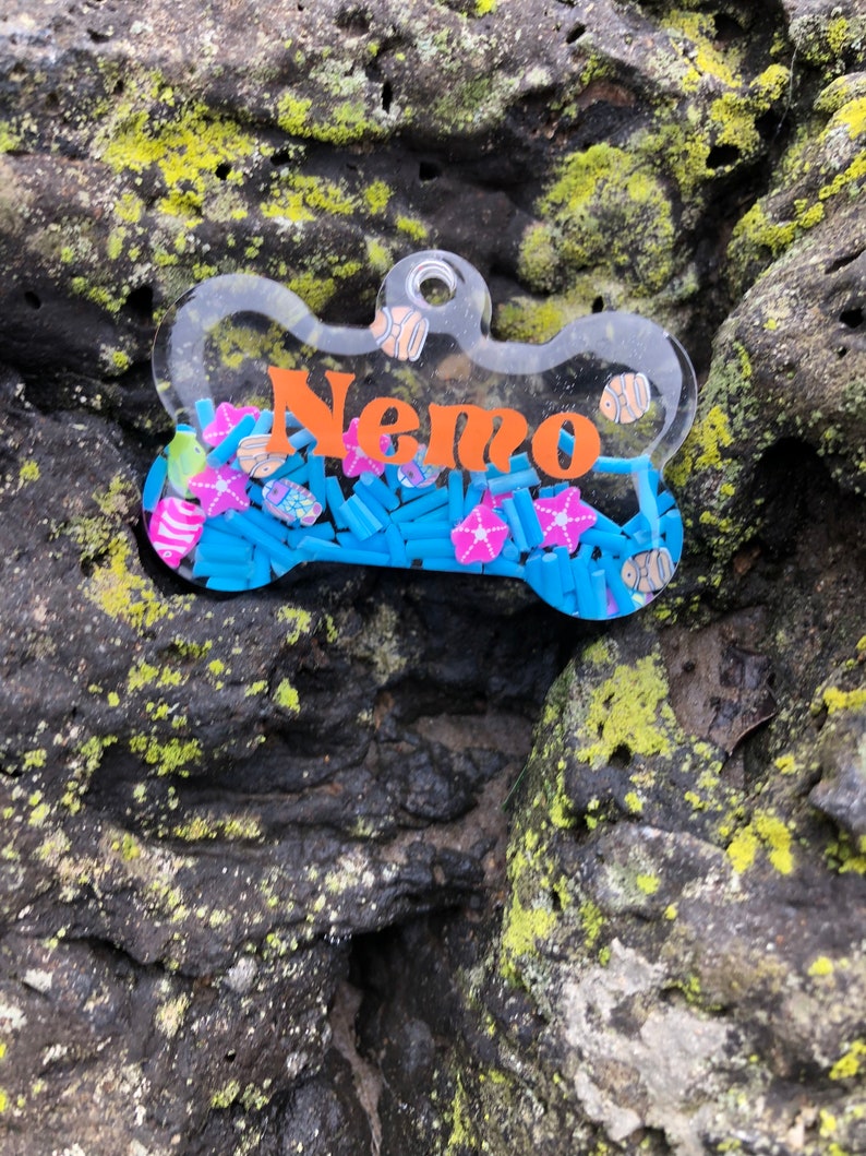 Finding Nemo Pet Tag | Custom Dog Tags | Resin Dog Tag | Bone Shaped ...