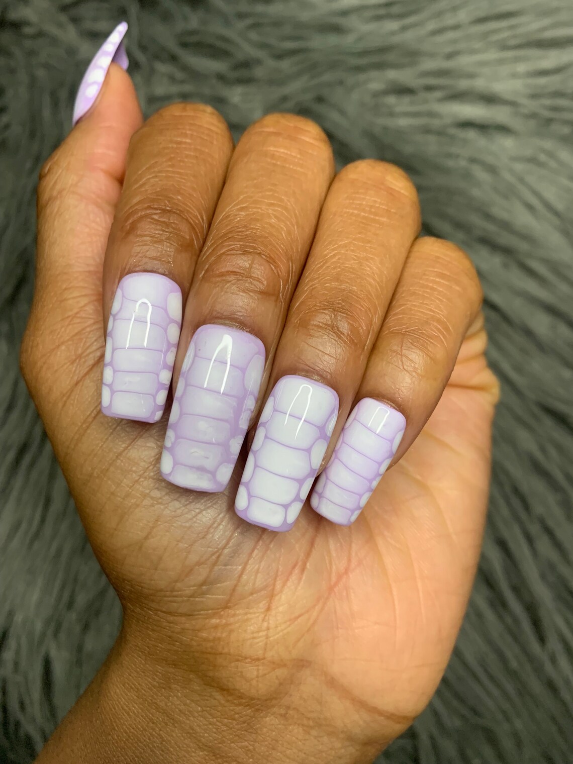 Purple Gator | Gel Press on Nails | Fall/winter Nail Art - Etsy