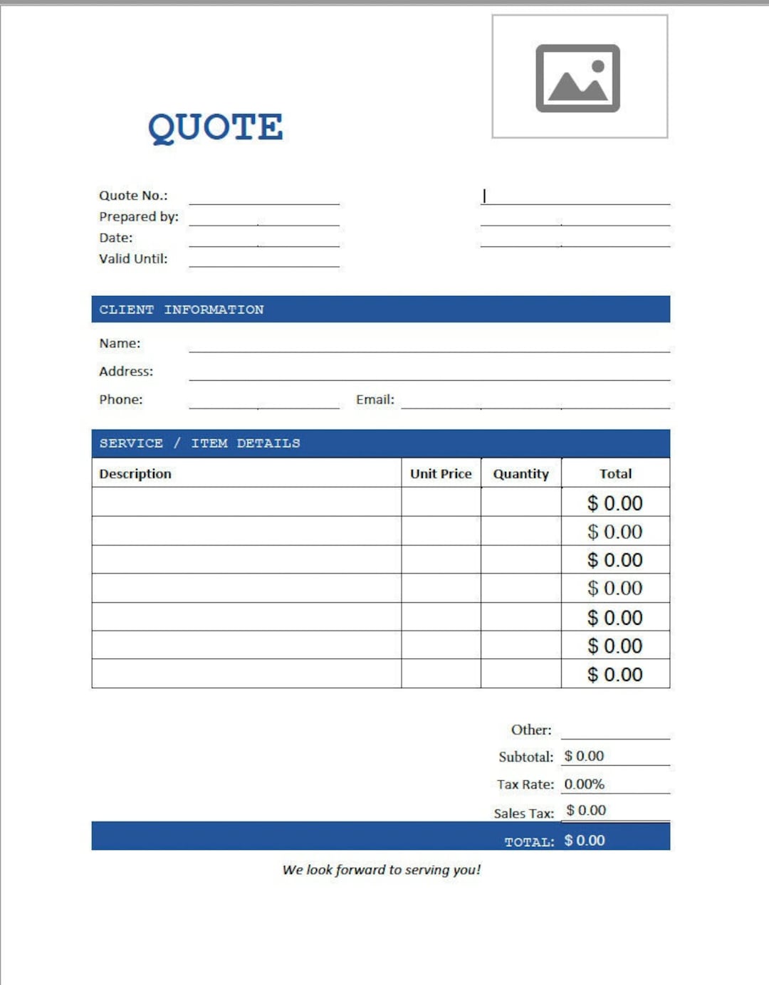 Quote Template for Acrobat Reader - Etsy