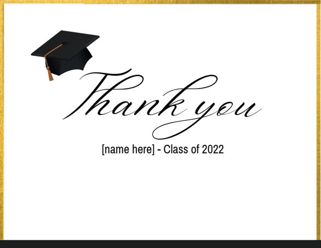 Graduation Thank You Card, Thank You Note - Etsy