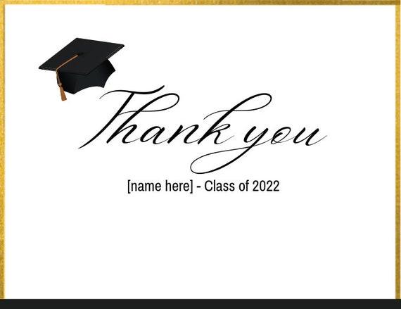 Graduation Thank You Card Thank You Note - Etsy