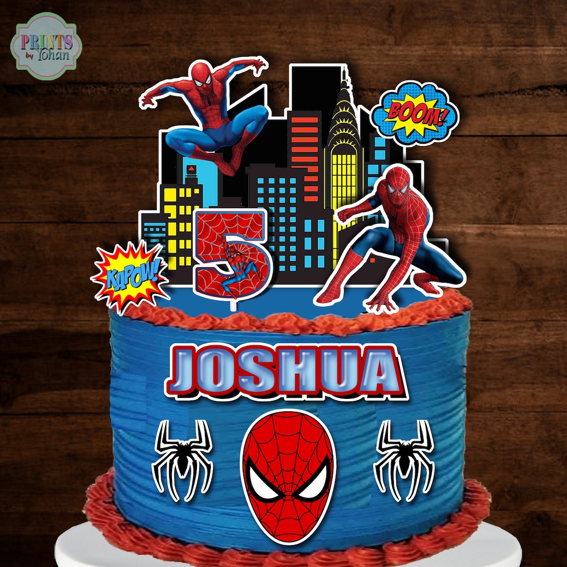 SPIDERMAN Cake Topper Set SPIDERMAN Cake Topper Superhero - Etsy